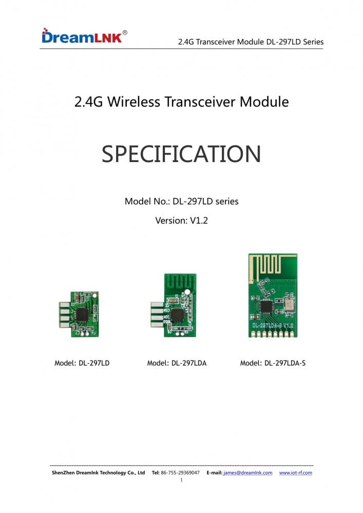 DL-297LDA-S datasheet page 1