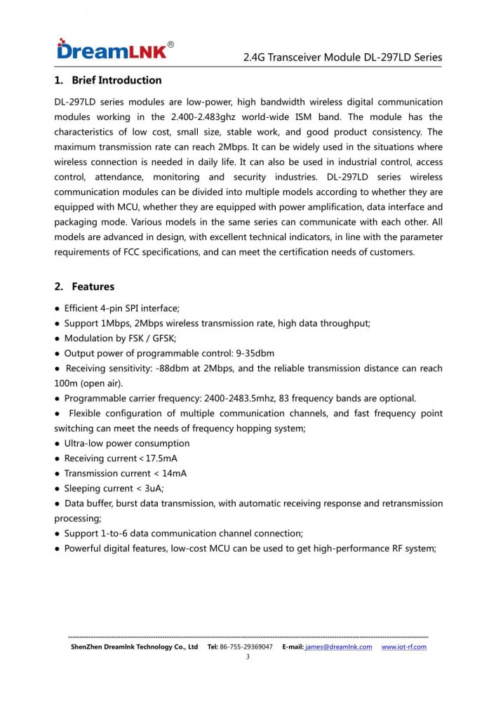 DL-297LDA-S datasheet page 3