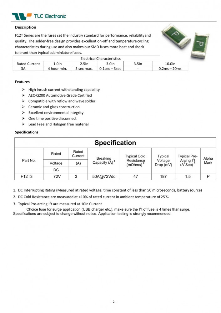 F12T3 datasheet page 2
