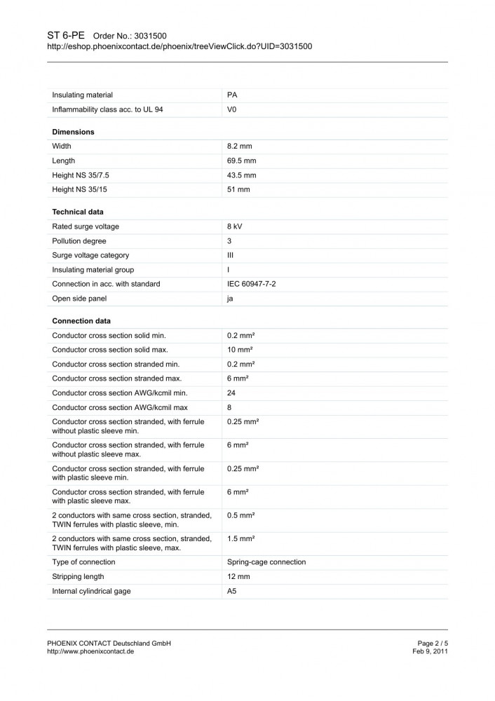 Phoenix Contact ST 6-PE document page 2