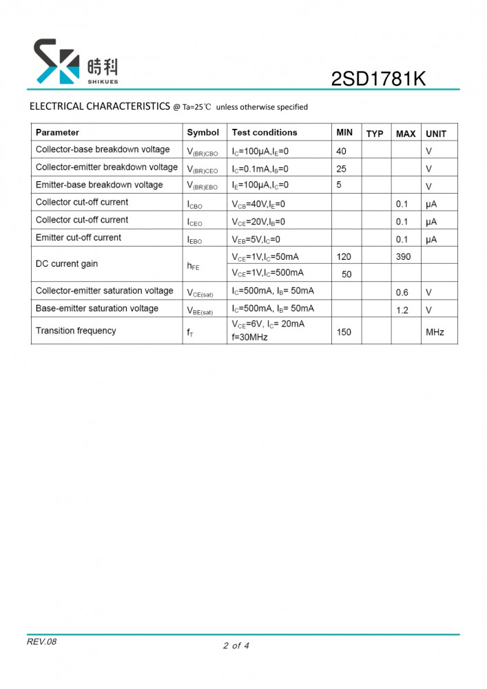 2SD1781KR datasheet page 2