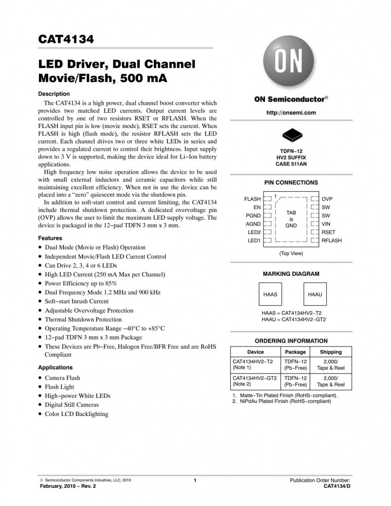 CAT4134 datasheet page 1