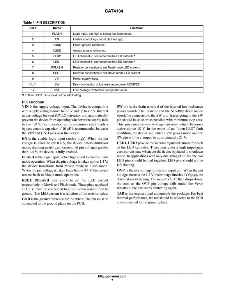CAT4134 datasheet page 7