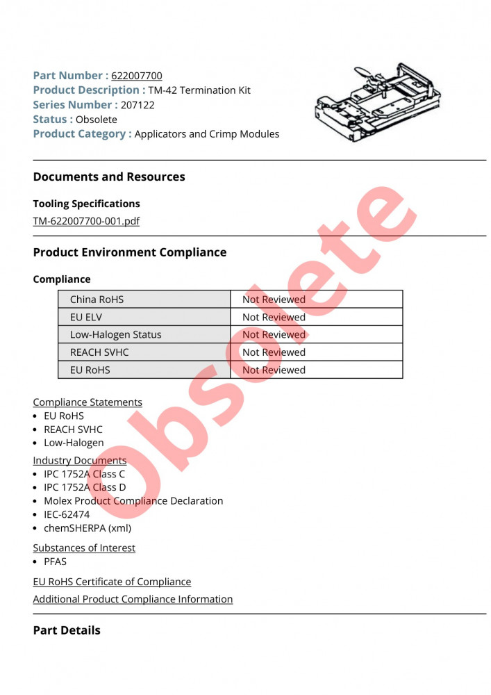 622007700 tooling document page 1