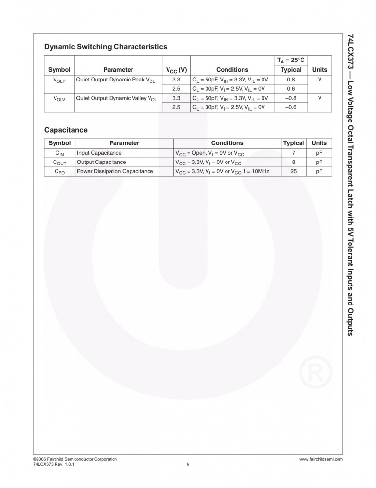 74LCX373 datasheet page 7