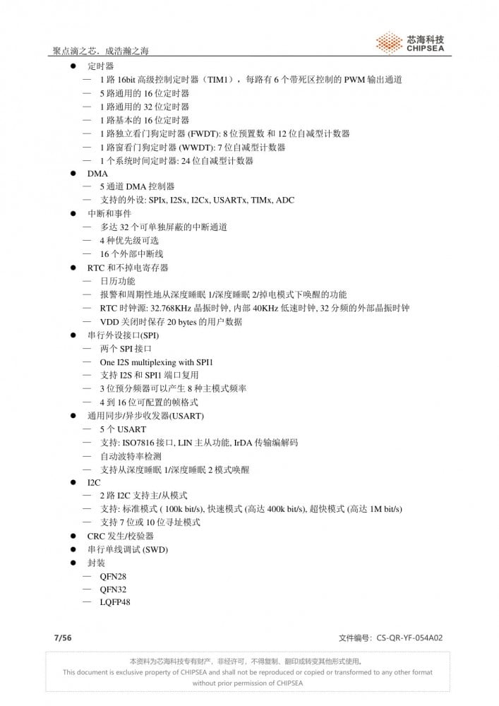 CS32F031 datasheet page 7