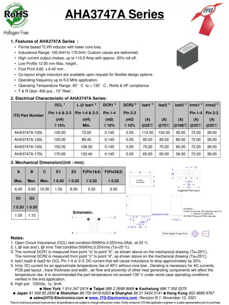 AHA3747A datasheet page 1