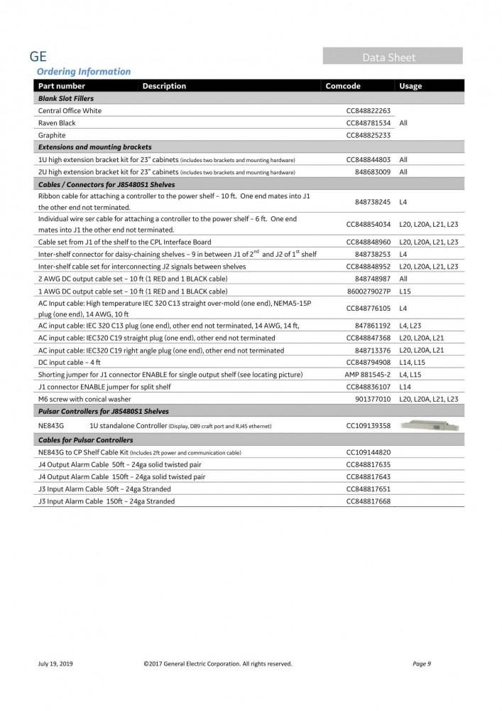 ABB J85480S1 technical document page 9