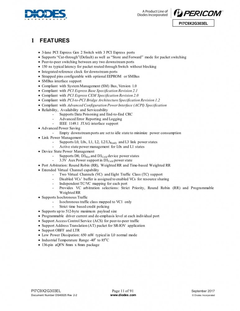 PI7C9X2G303EL datasheet page 10