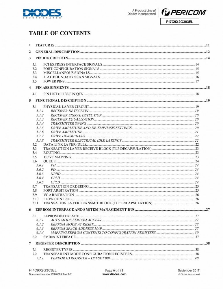 PI7C9X2G303EL datasheet page 5