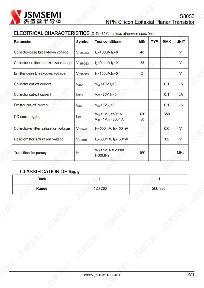 S8050-J3Y datasheet page 2