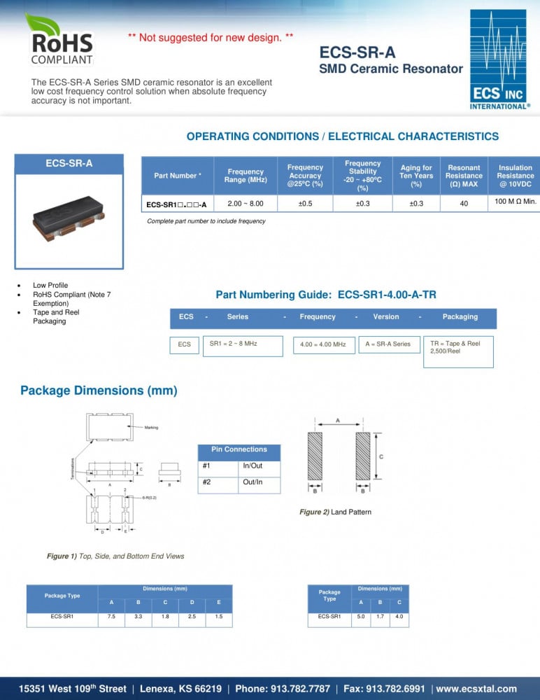 ECS-SR1-3.58-A-TR technical datasheet page