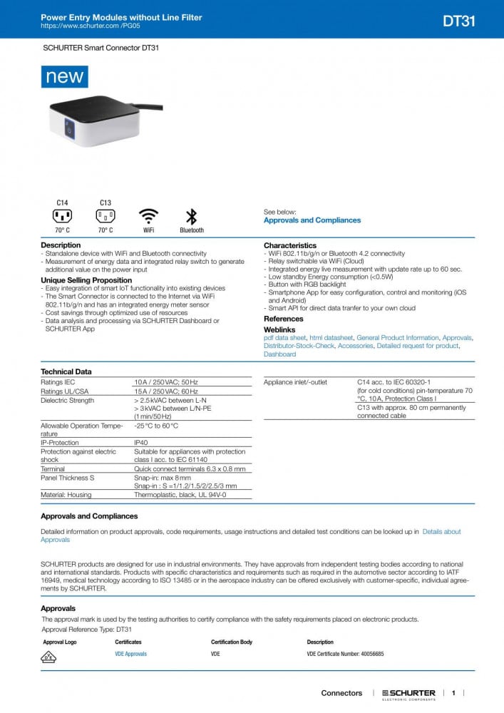 SCHURTER 3-132-192 technical document page 1