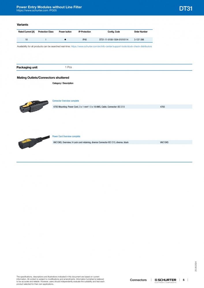SCHURTER 3-132-192 technical document page 5