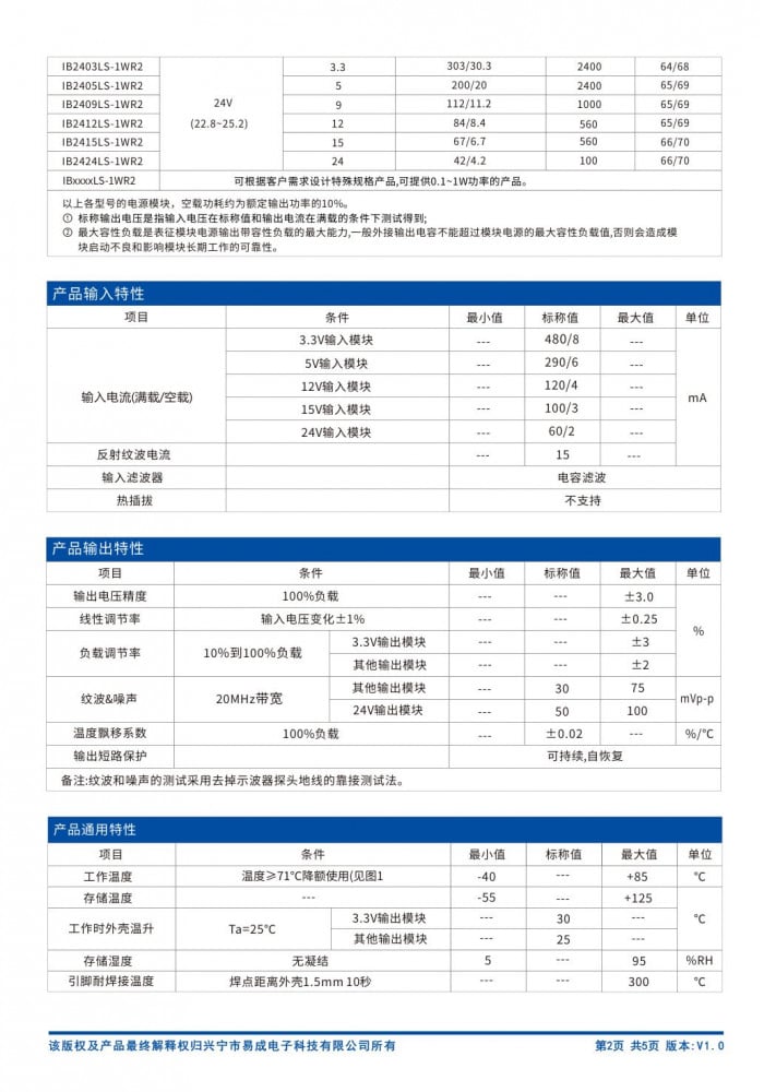 EVISUN IB2405LS-1WR2 datasheet page 2