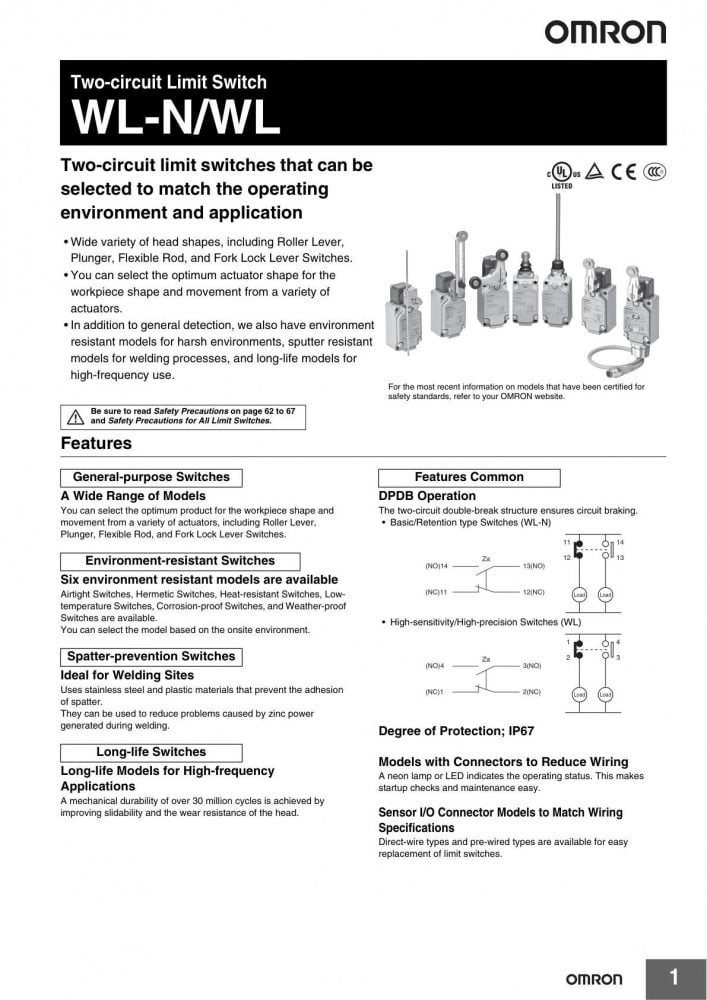OMRON WL documentation page 1