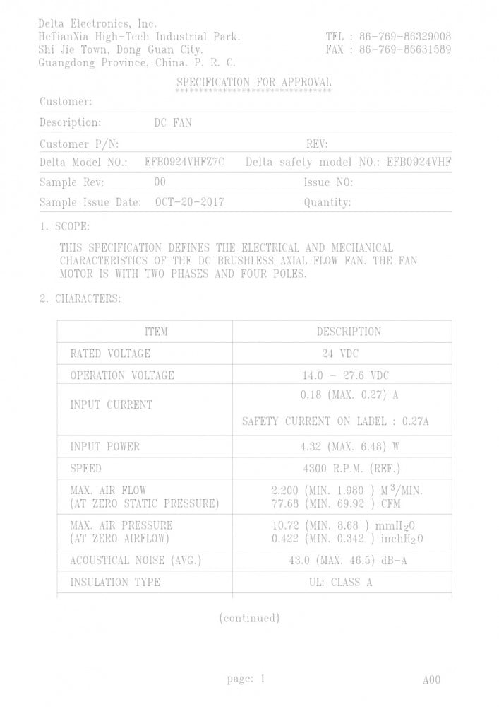 EFB0924VHFZ7C specification page 3
