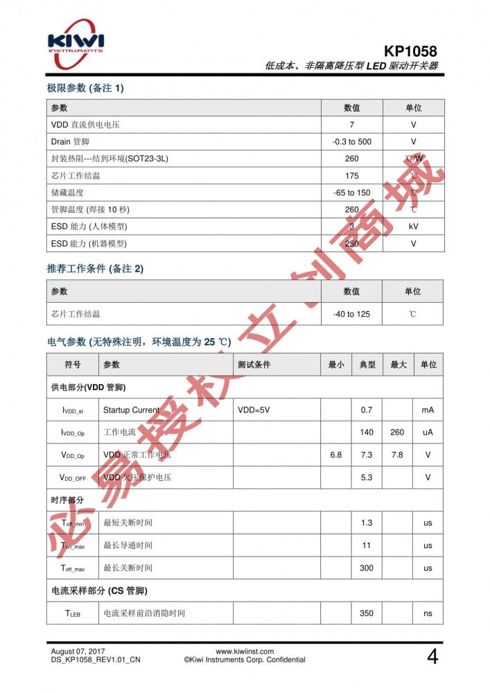 KP1058LGA datasheet page 4