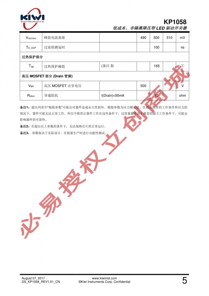 KP1058LGA datasheet page 5