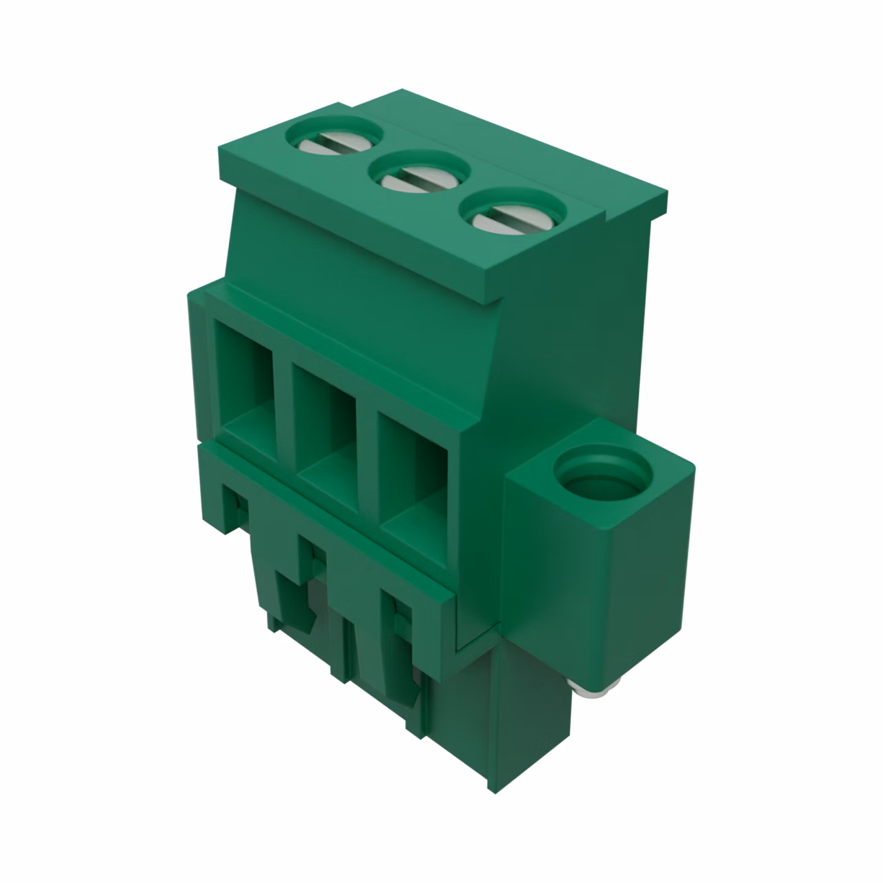 5.00mm Pitch Eurostyle Vertical Plug, with Retention Screws, Front Wire Entry, Green Housing, 3 Circuits for sale