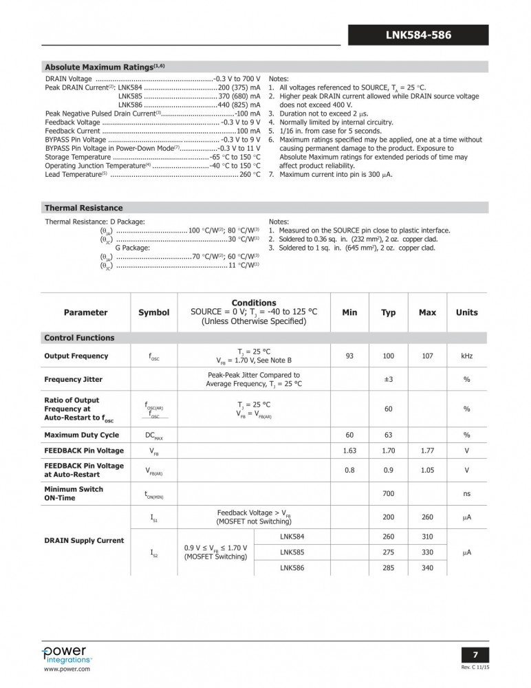 LNK584DG datasheet page 7
