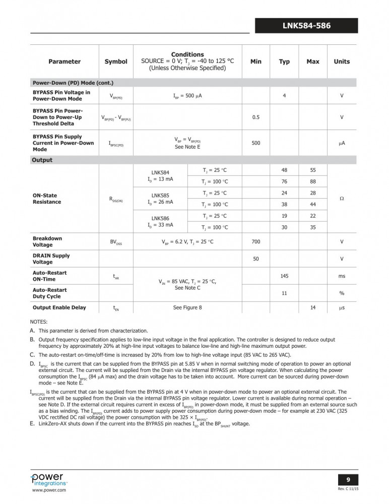 LNK584DG datasheet page 9