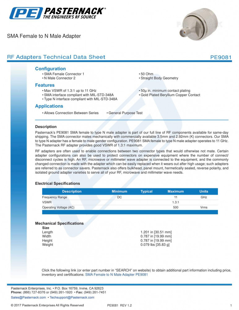 PE9081 technical document page 1