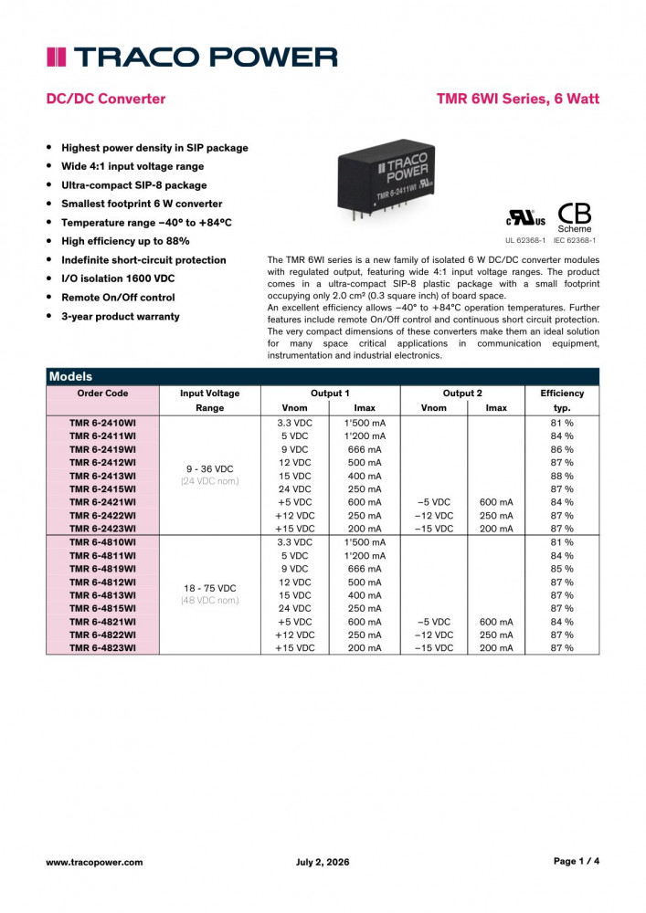 TMR 6WI technical document page 1