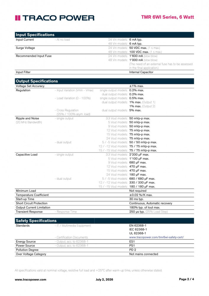 TMR 6WI technical document page 2