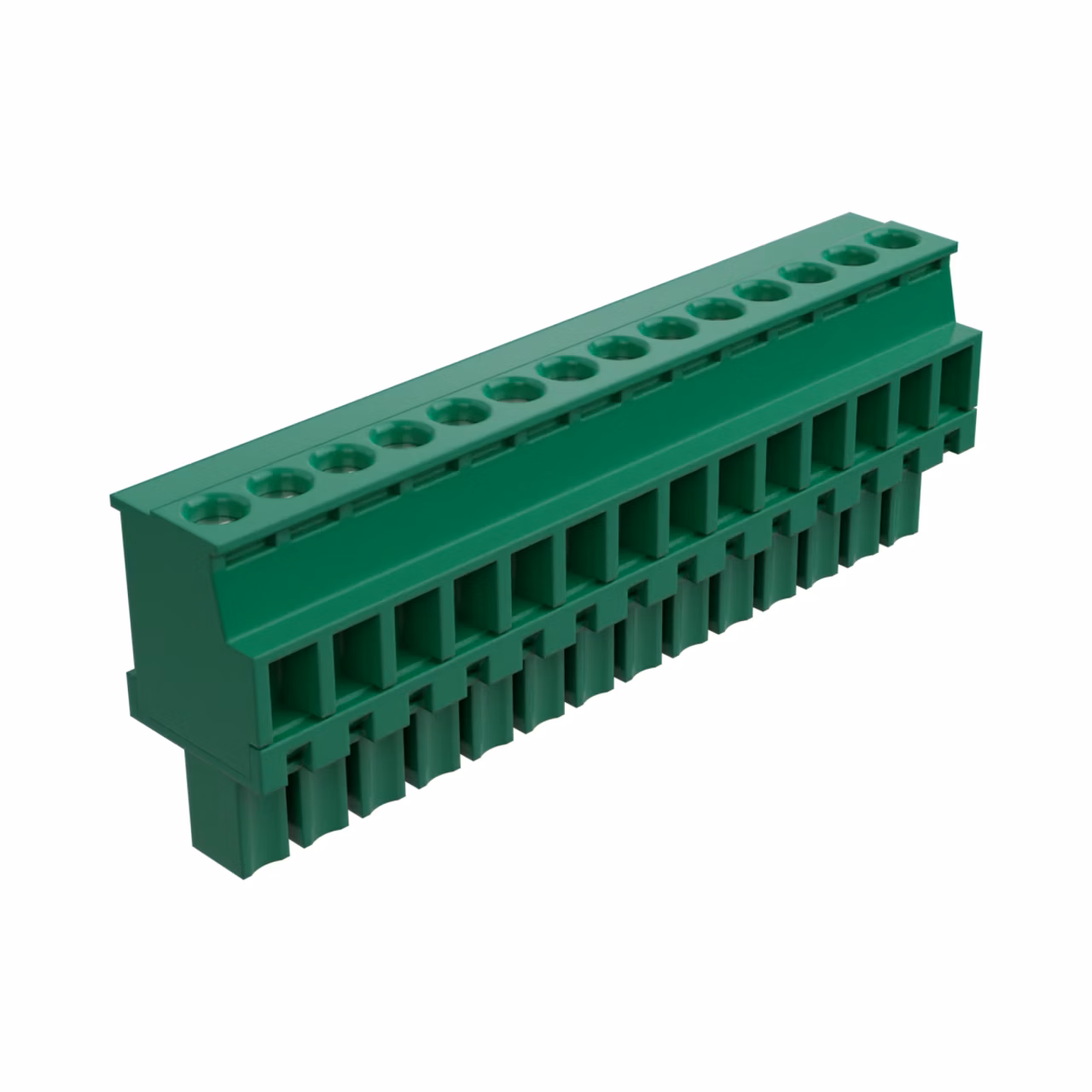 3.81mm Pitch Eurostyle Vertical Plug, Rear Wire Entry, Green Housing, Gold (Au) Plated, 14 Circuits for sale