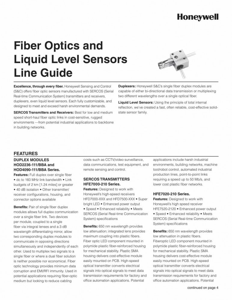 Honeywell line guide page 1