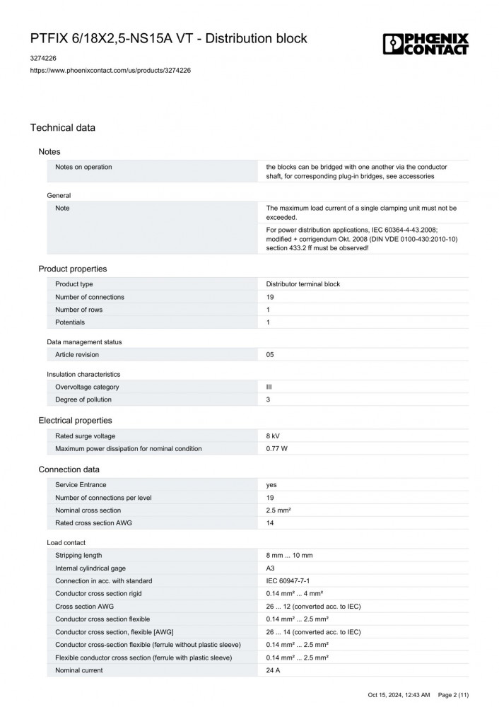 Phoenix Contact 3274226 technical document page 2