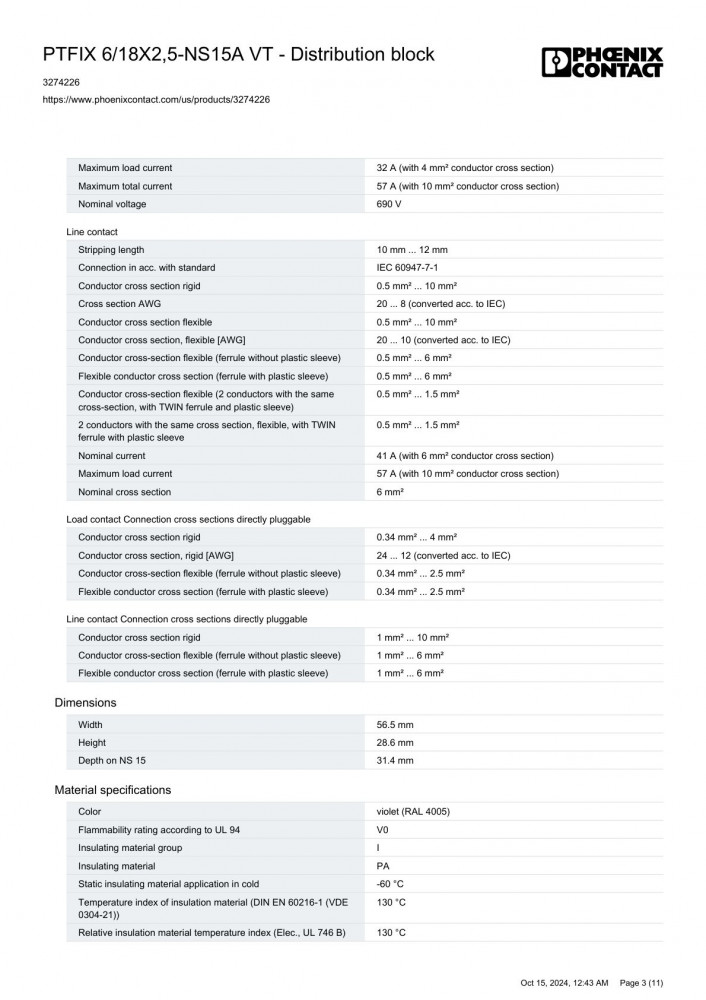 Phoenix Contact 3274226 technical document page 3