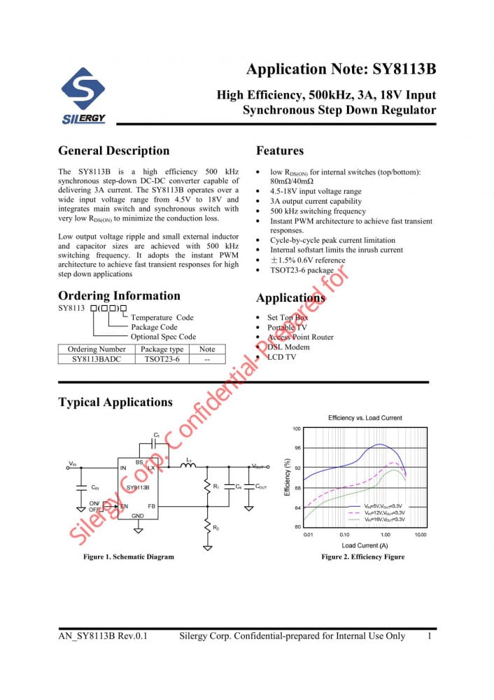 SY8113BADC datasheet page 1
