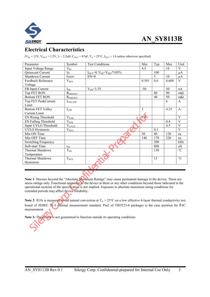 SY8113BADC datasheet page 3