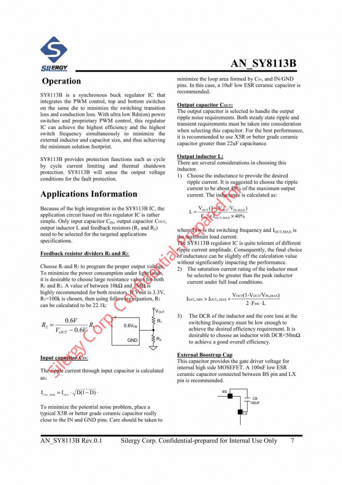 SY8113BADC datasheet page 7