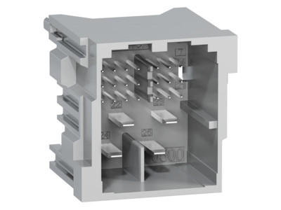 stAK50h Vertical Hybrid Header, 12 Circuits, Key 4, Gray, Tray