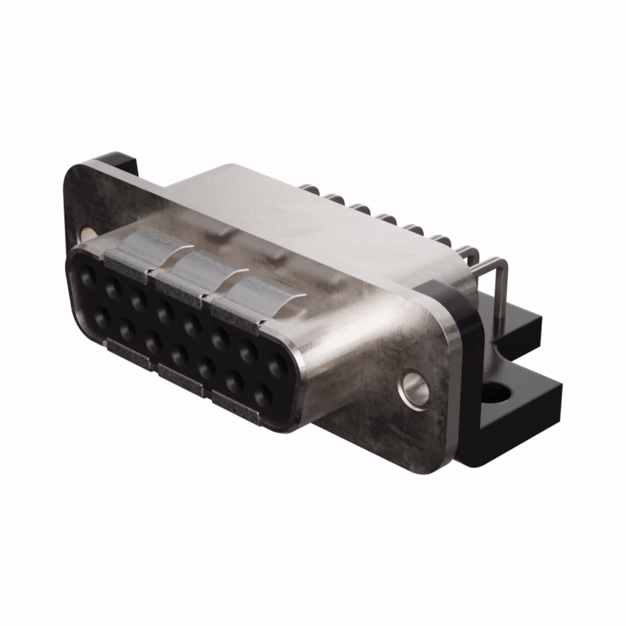 Standard-Density EMI Filtered D-Sub Connector, Female, Right-Angle, PCB Through Hole, 1000pF Pi, Plastic Brackets with Locking Threaded Inserts, RoHS, 15 Circuits for sale