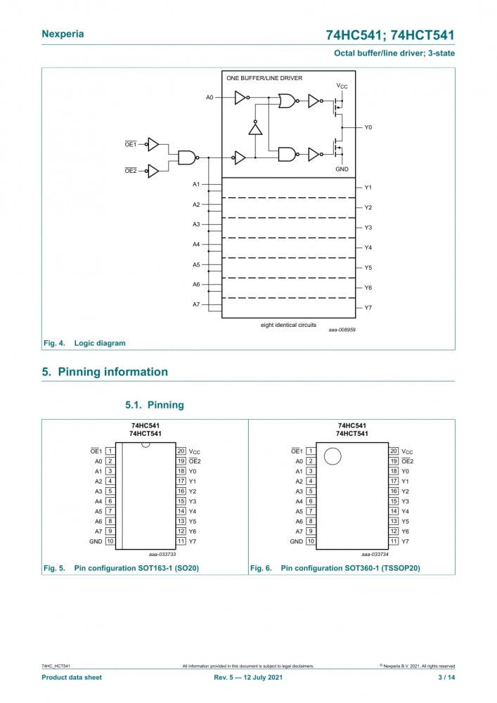 74HC541PW,118 datasheet page 3