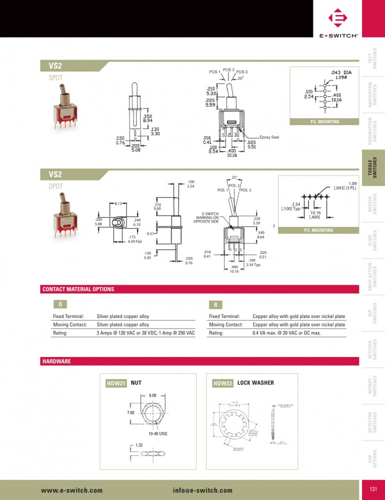 E-Switch Series 200 datasheet page 5