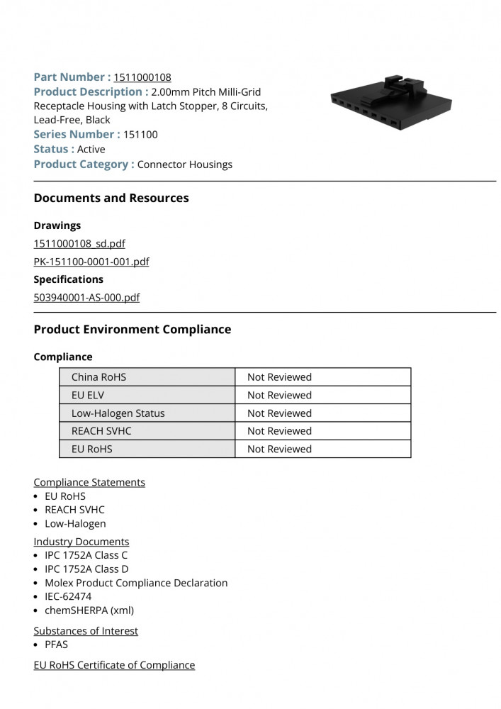 MOLEX Milli-Grid application specification page 1