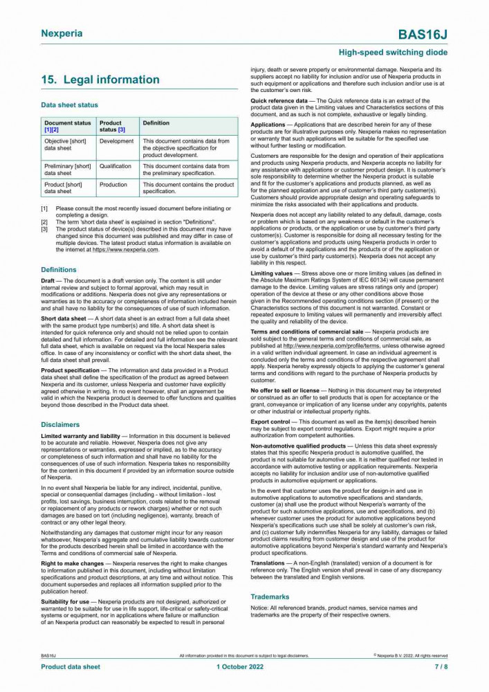 BAS16J datasheet page 7
