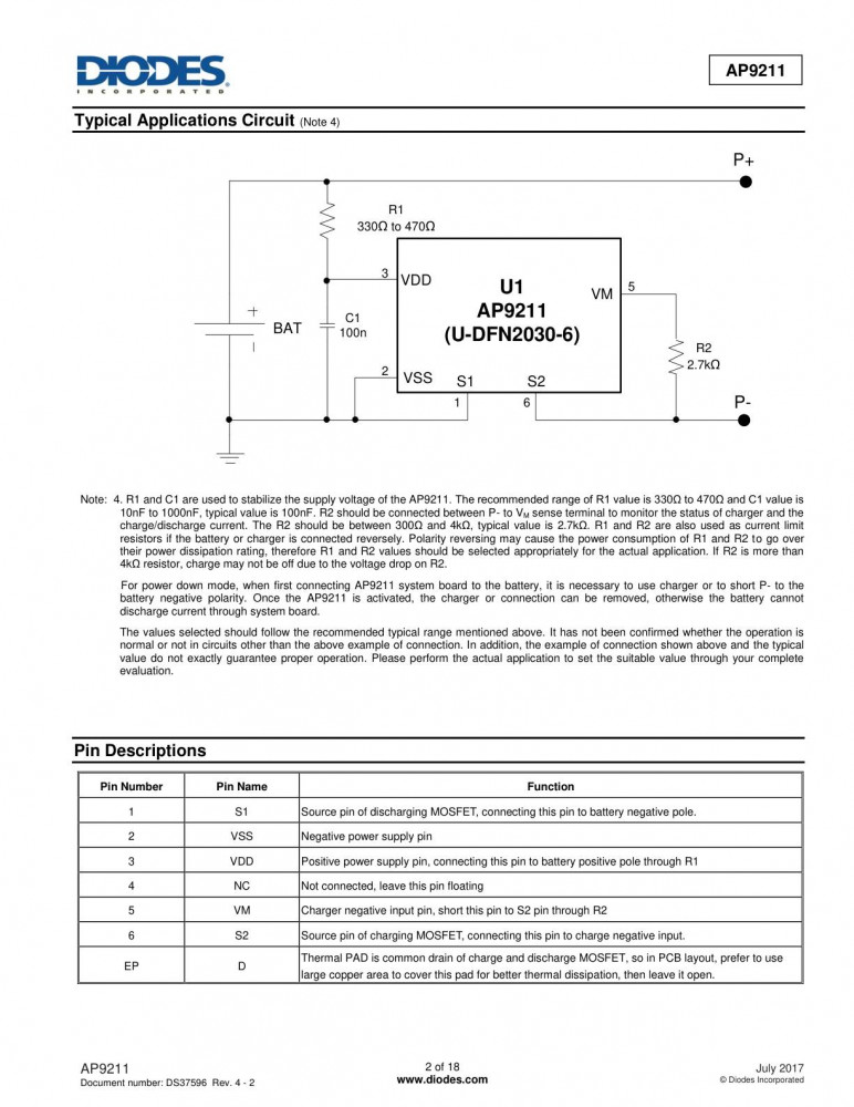 AP9211 technical document page 2