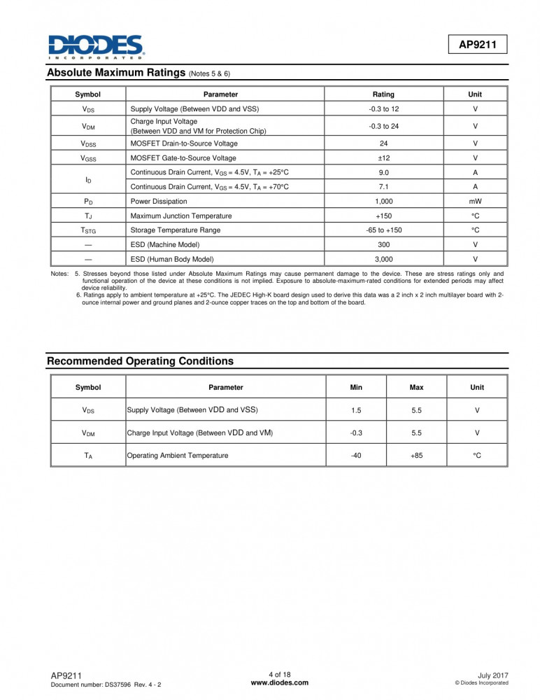 AP9211 technical document page 4