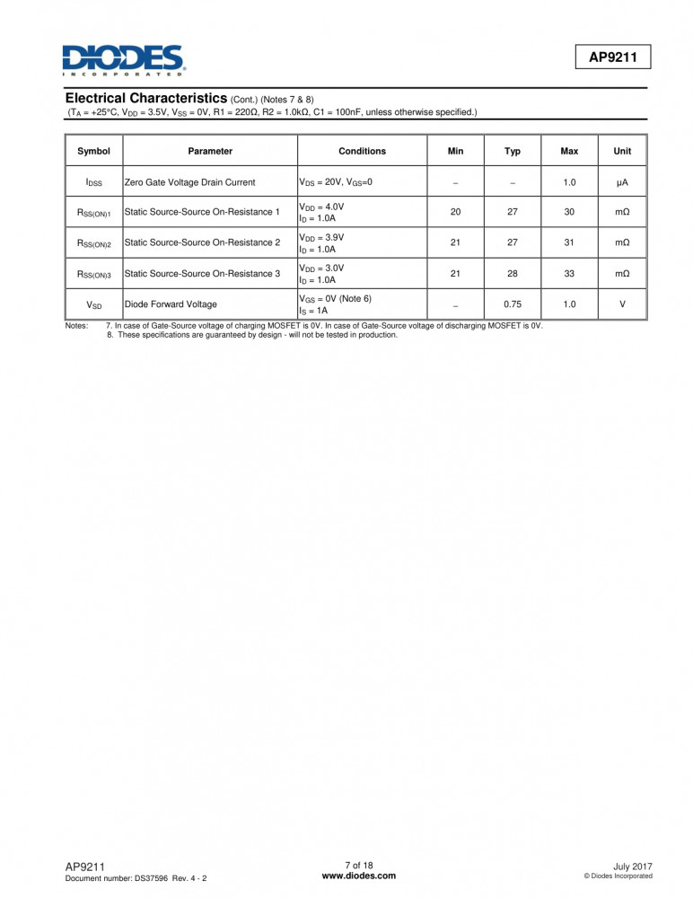 AP9211 technical document page 7