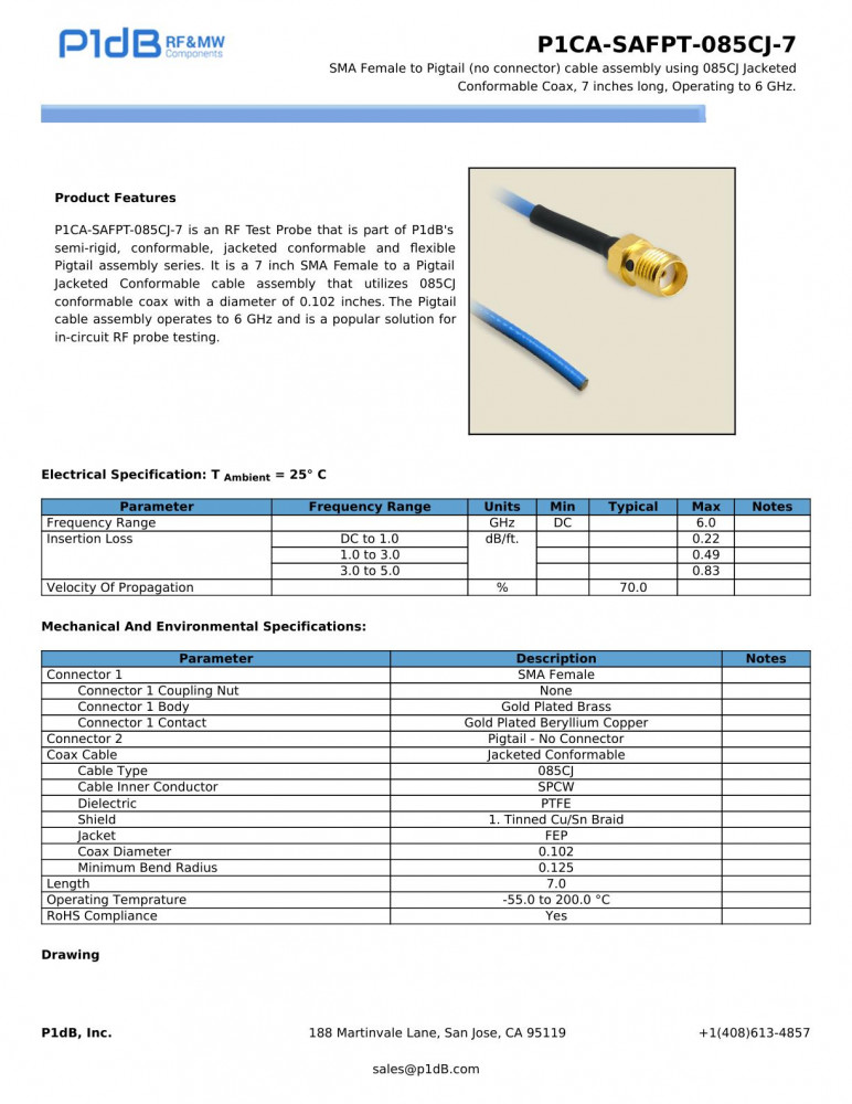 P1CA-SAFPT-085CJ-7 product specification page