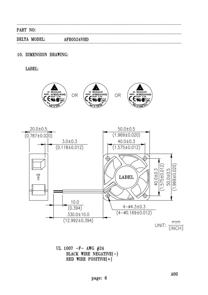 AFB0524VHD specification page 7
