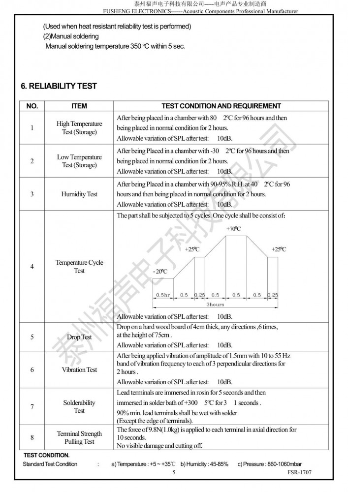 FSR-1707L specification page 5
