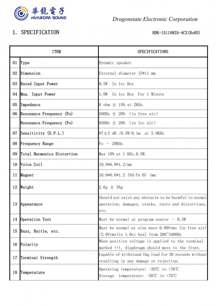 HDK-151108ZA-4C2 specification page 2