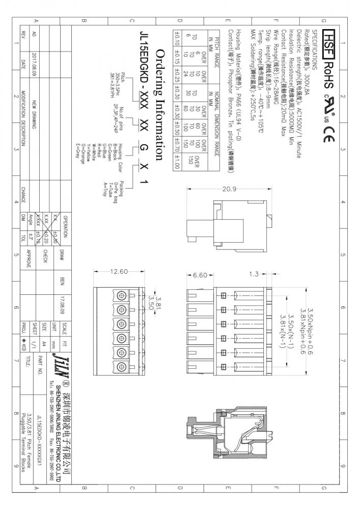 JILN JL15EDGKD-38104G01 technical drawing